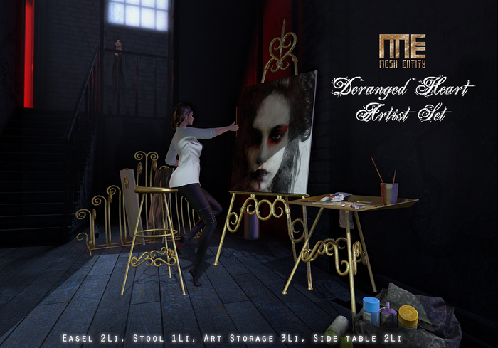 Second Life Marketplace - Mesh Entity: Deranged Heart Artist Set